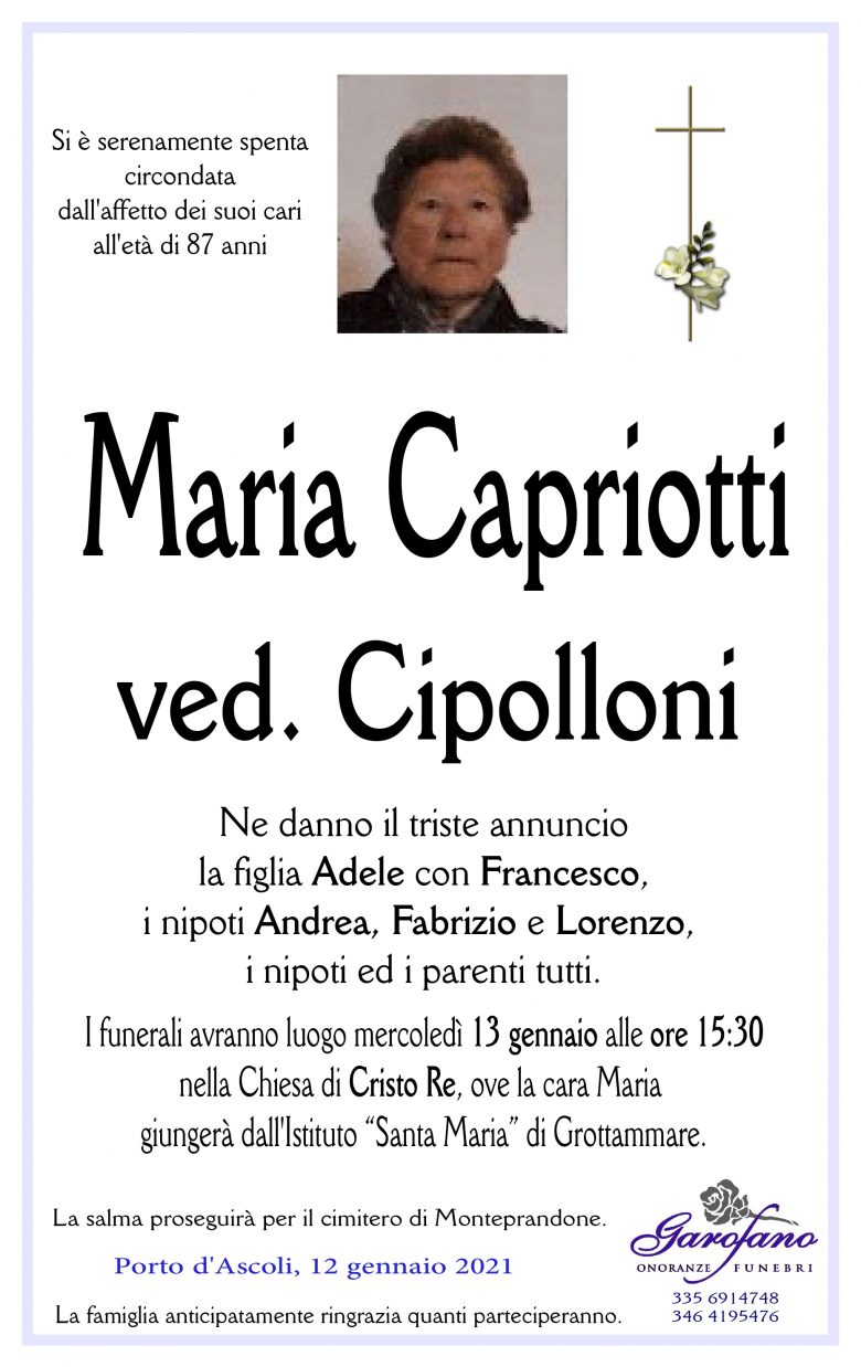 Maria Capriotti - Riviera Oggi