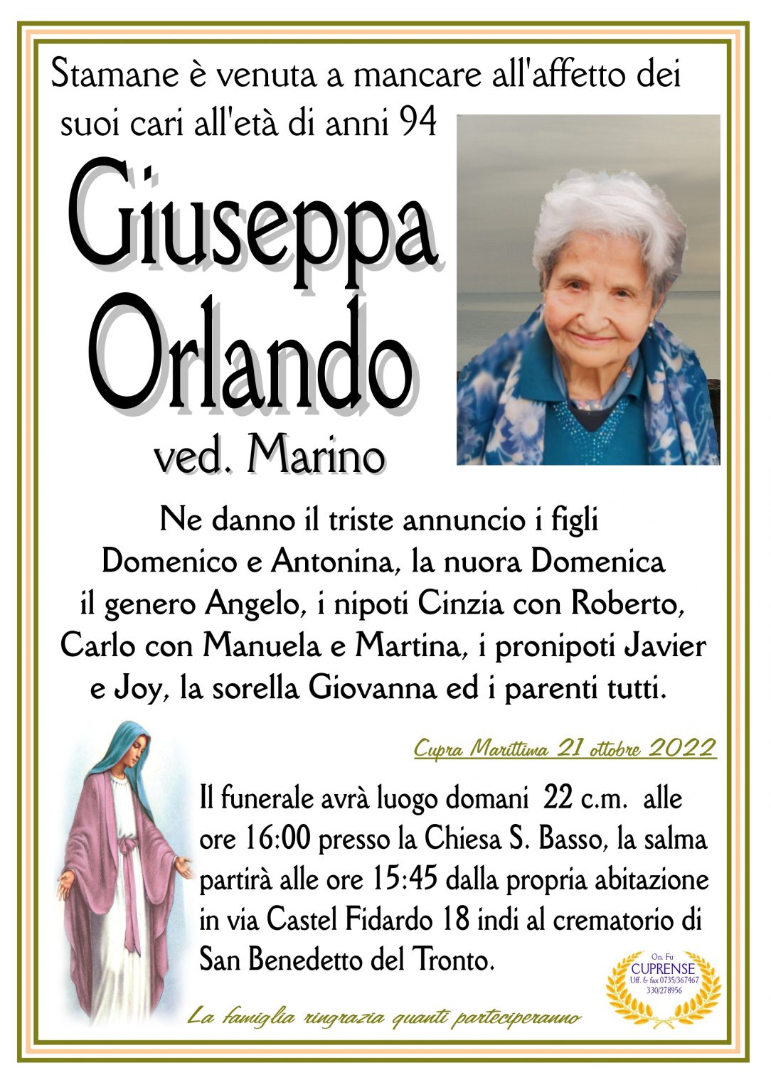 Giuseppina Orlando - Riviera Oggi