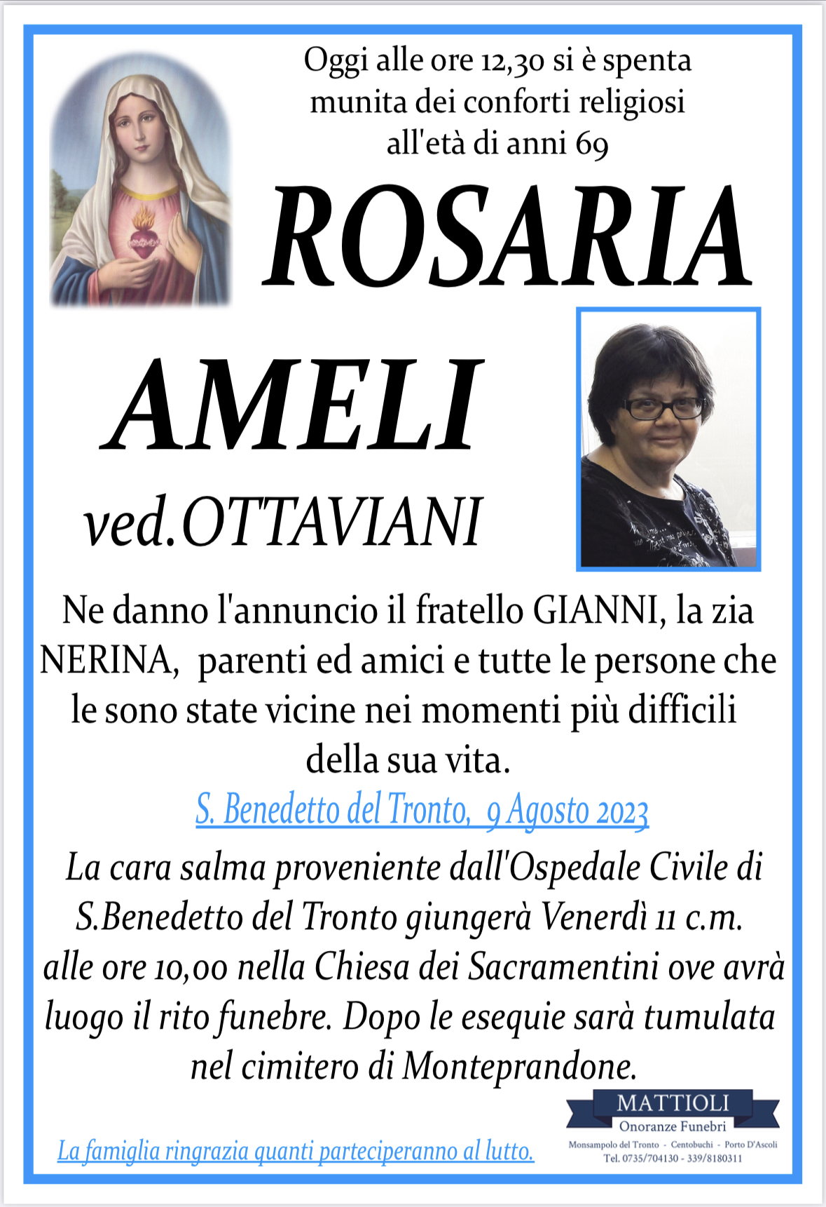 Rosaria Ameli - Riviera Oggi