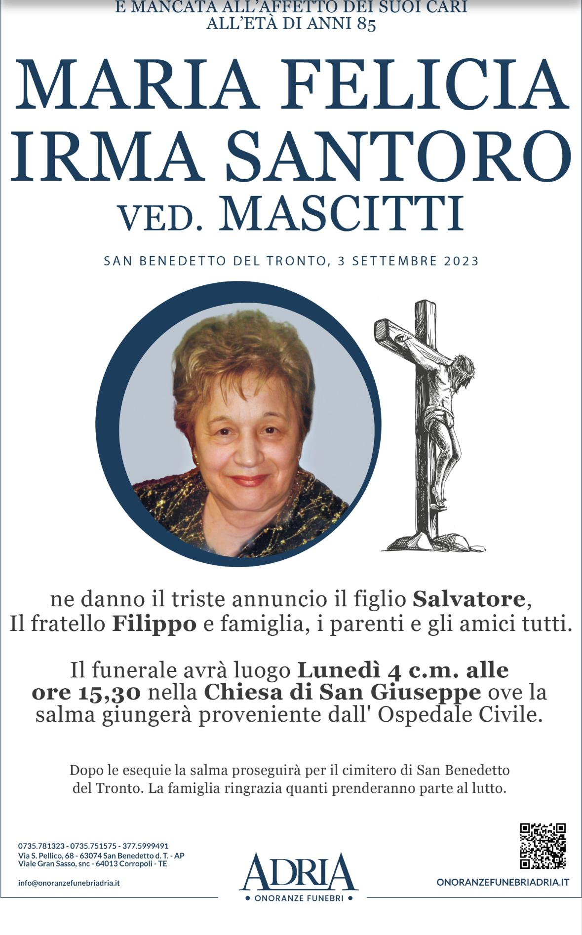 Maria Felicia Irma Santoro - Riviera Oggi
