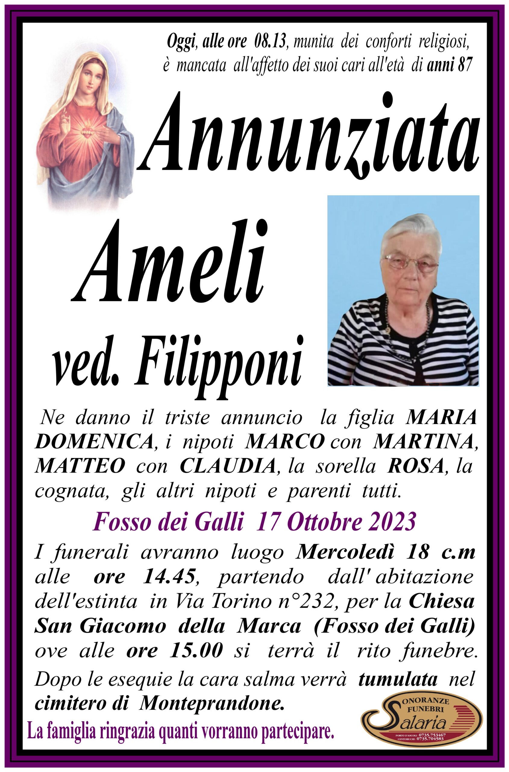 Annunziata Ameli - Riviera Oggi