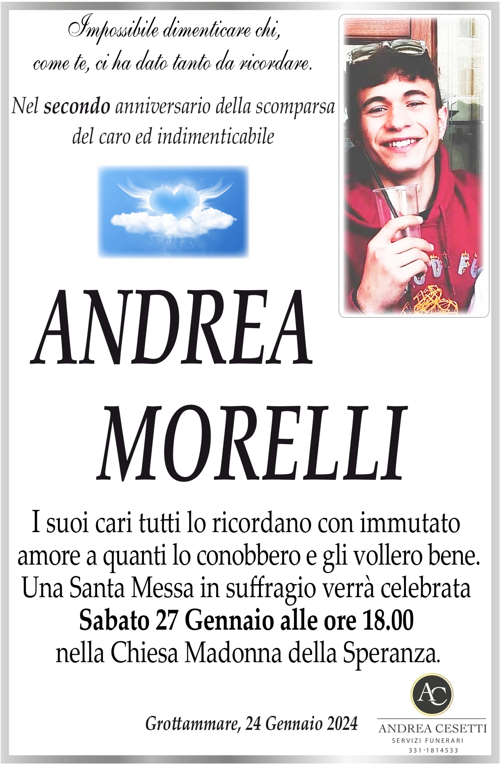 Anniversario Andrea Morelli - Riviera Oggi