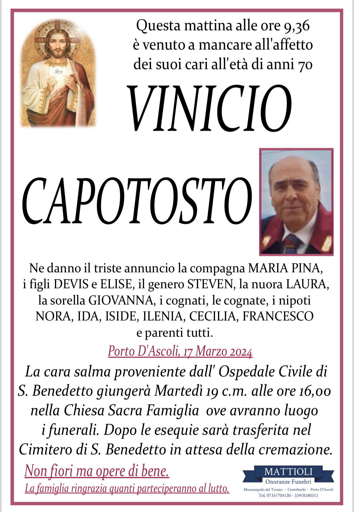 Vinicio Capotosto - Riviera Oggi