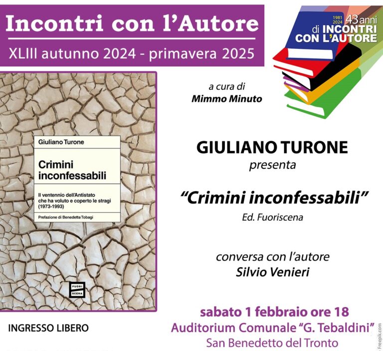 Incontri con l'autore, sabato 1 febbraio il giudice Giuliano Turone ...