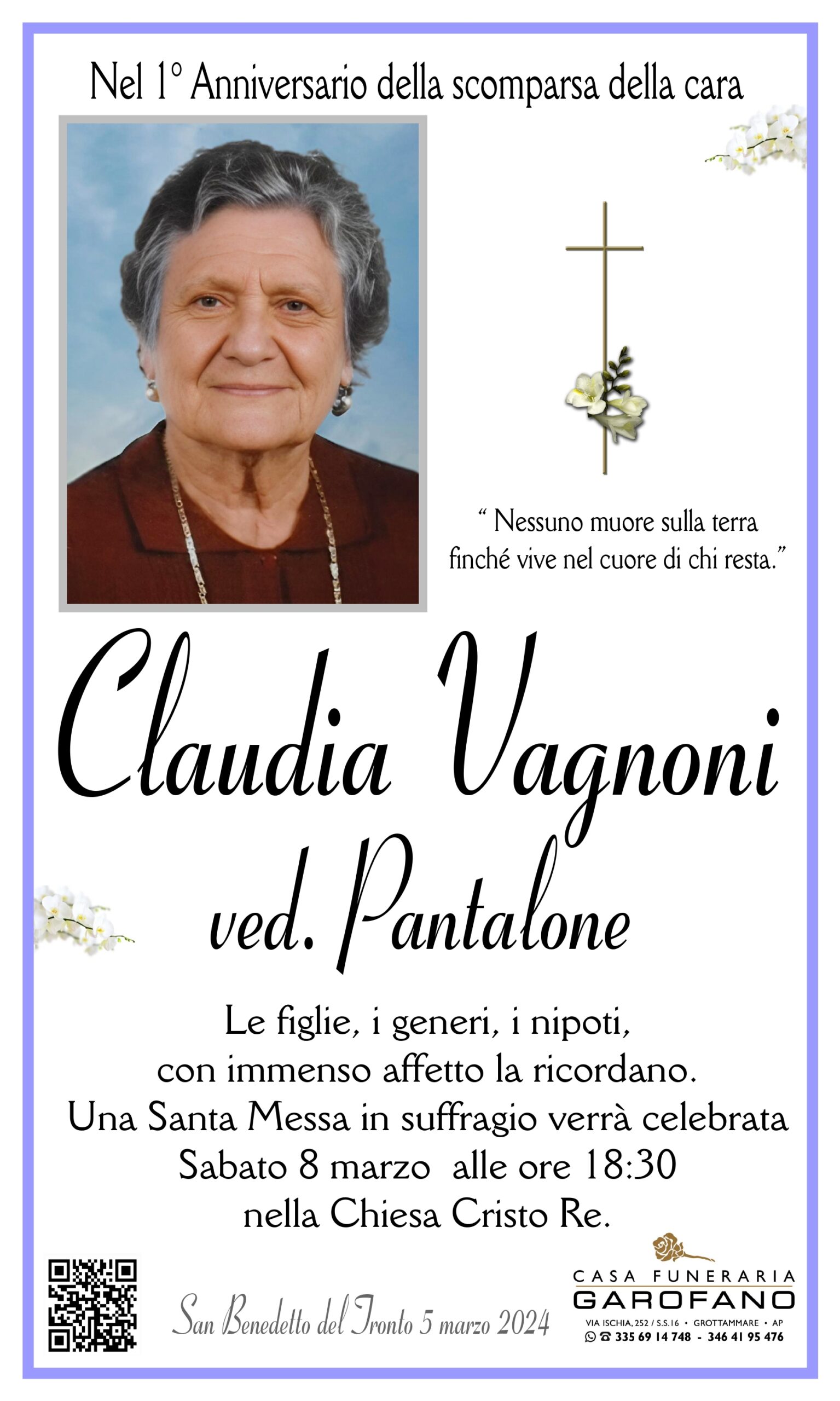 1^ anniversario Claudia Vagnoni - Riviera Oggi