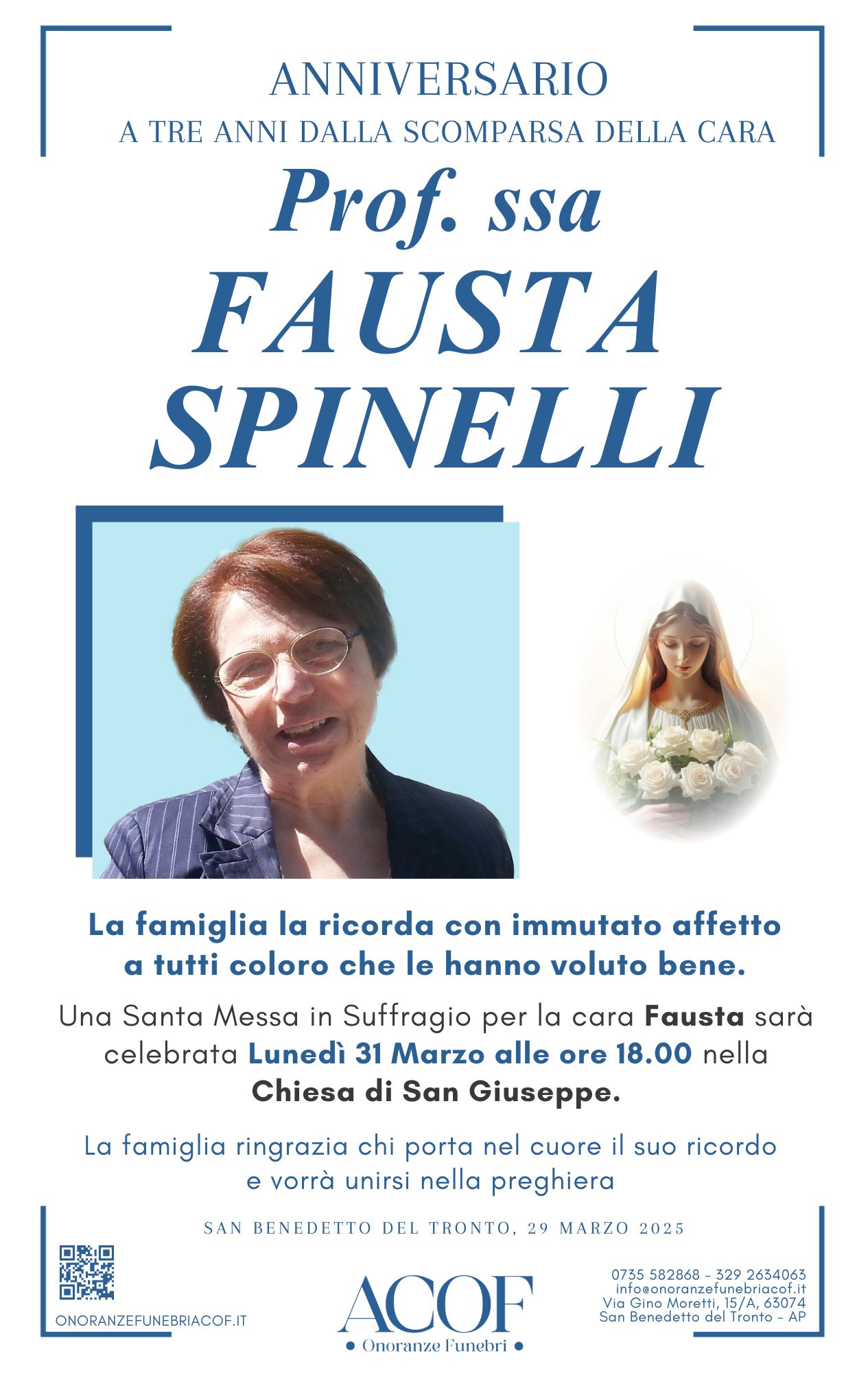Terzo anniversario Fausta Spinelli - Riviera Oggi