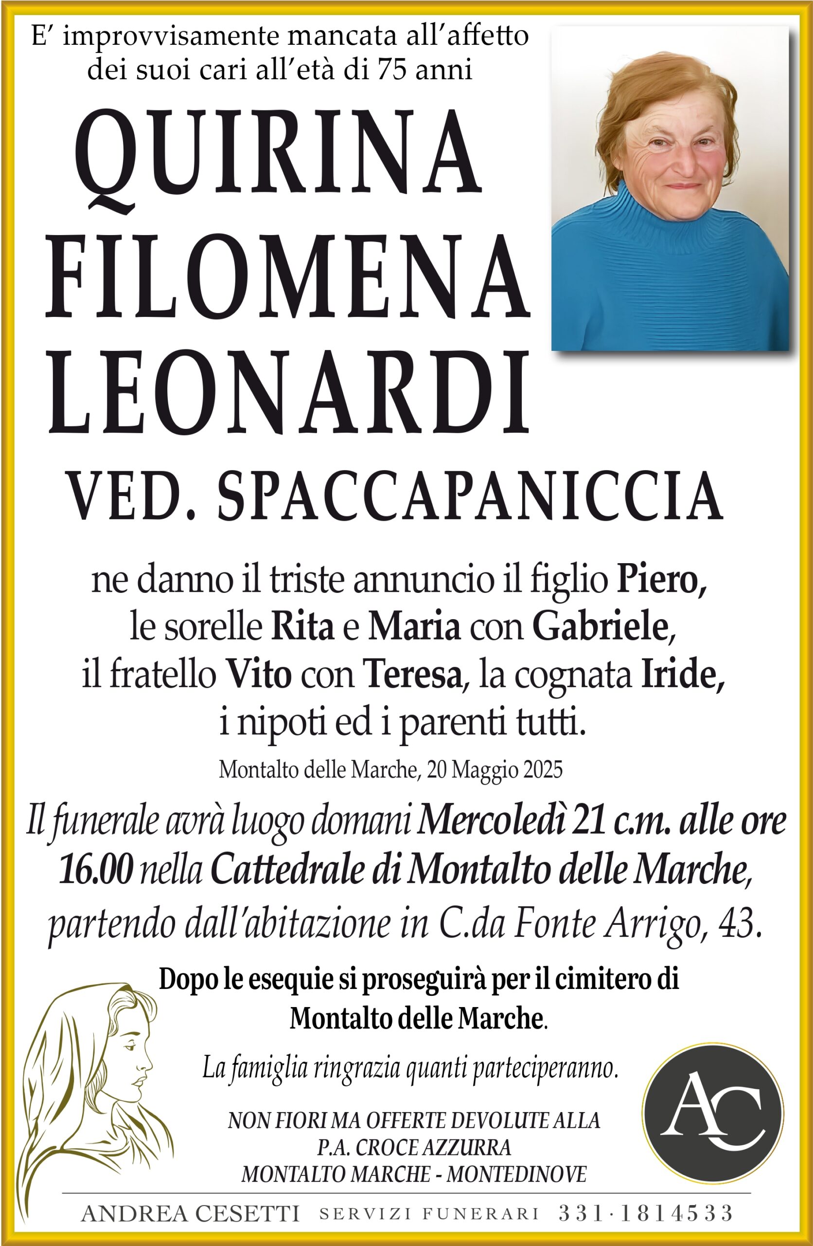 Quirina Filomena Leonardi - Riviera Oggi