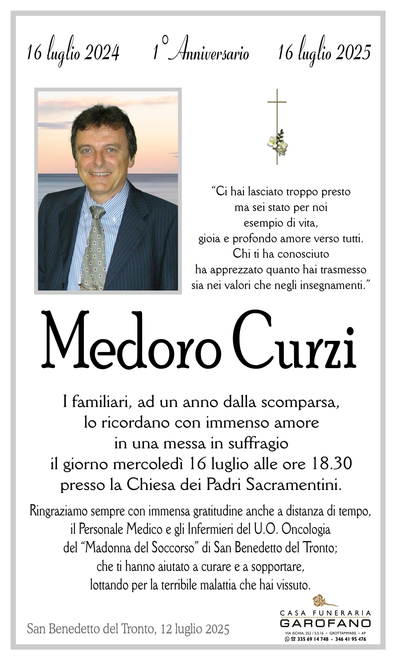 Primo anniversario Medoro Curzi - Riviera Oggi