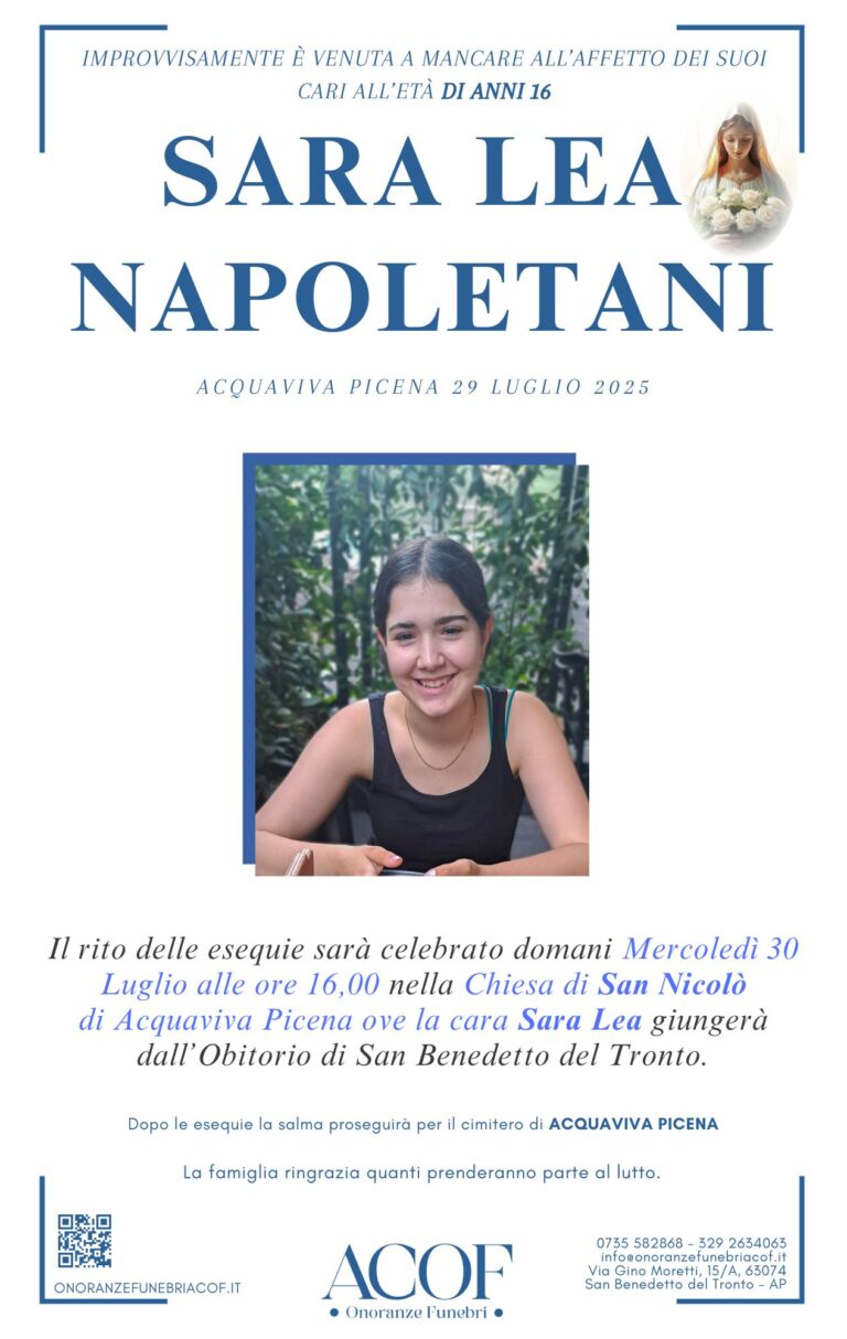 Sara Lea Napoletani - Riviera Oggi