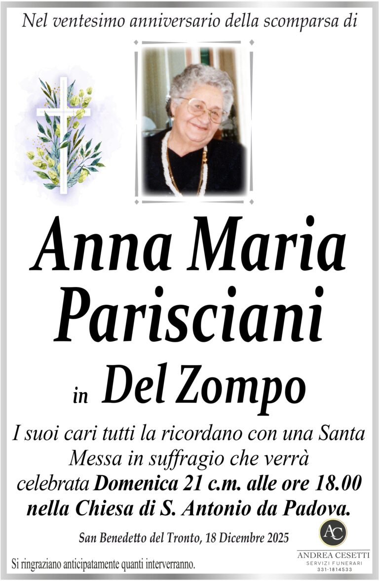 Ventesimo anniversario Anna Maria Parisciani - Riviera Oggi