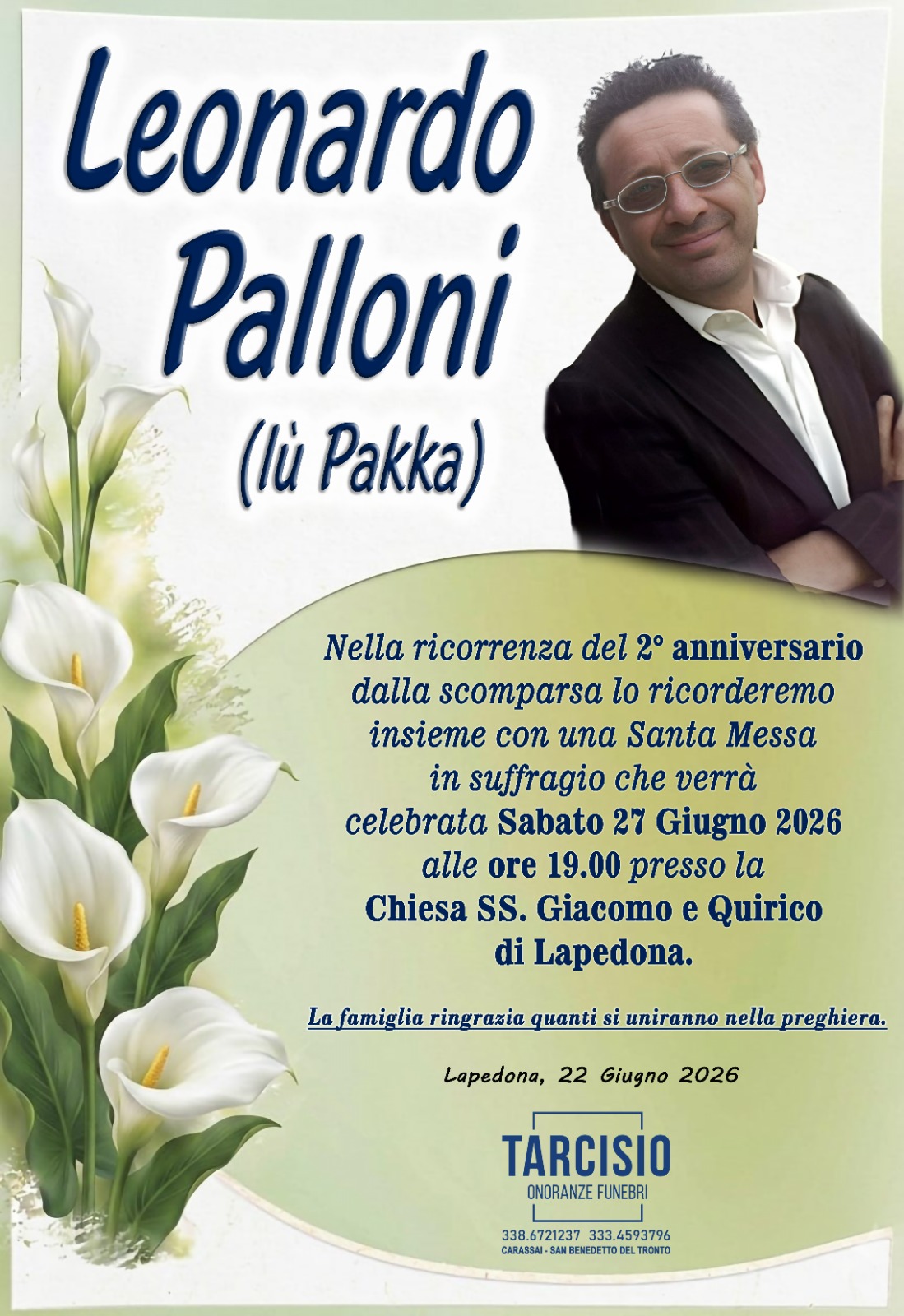 Secondo anniversario Leonardo Palloni - Riviera Oggi